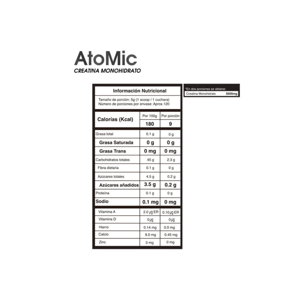 Creatina monohidratada atomic sin sabor de smartmuscle – Fullfit Tienda ...